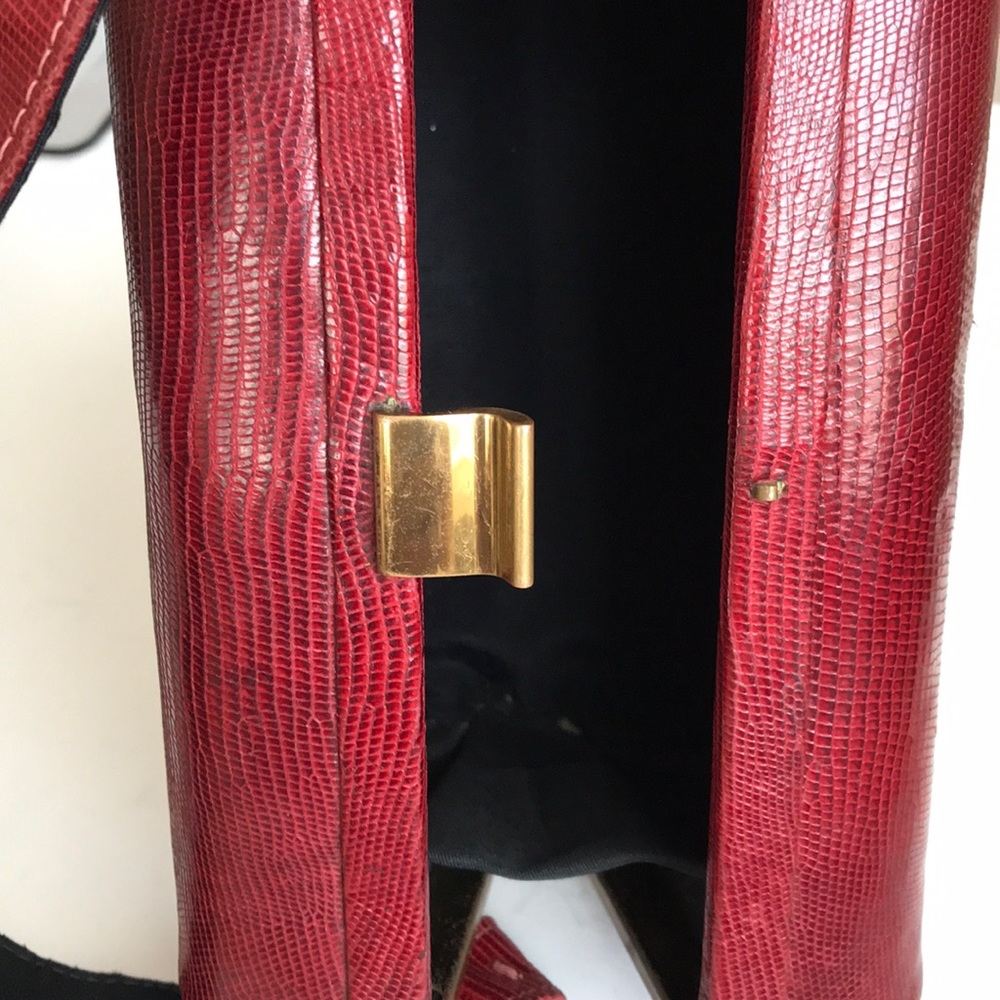 Vintage Rare 1940s Exotic Leather Box Bag - Gem